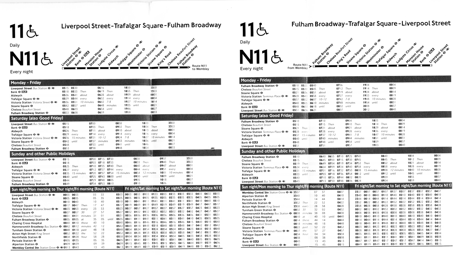 London Bus Route N11