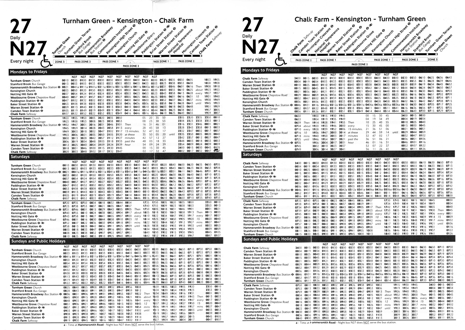 London Bus Route N27