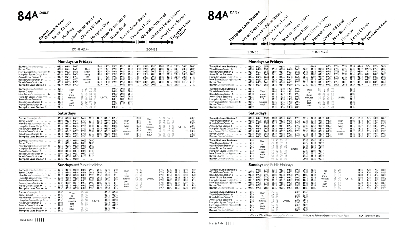 London Bus Route 84A