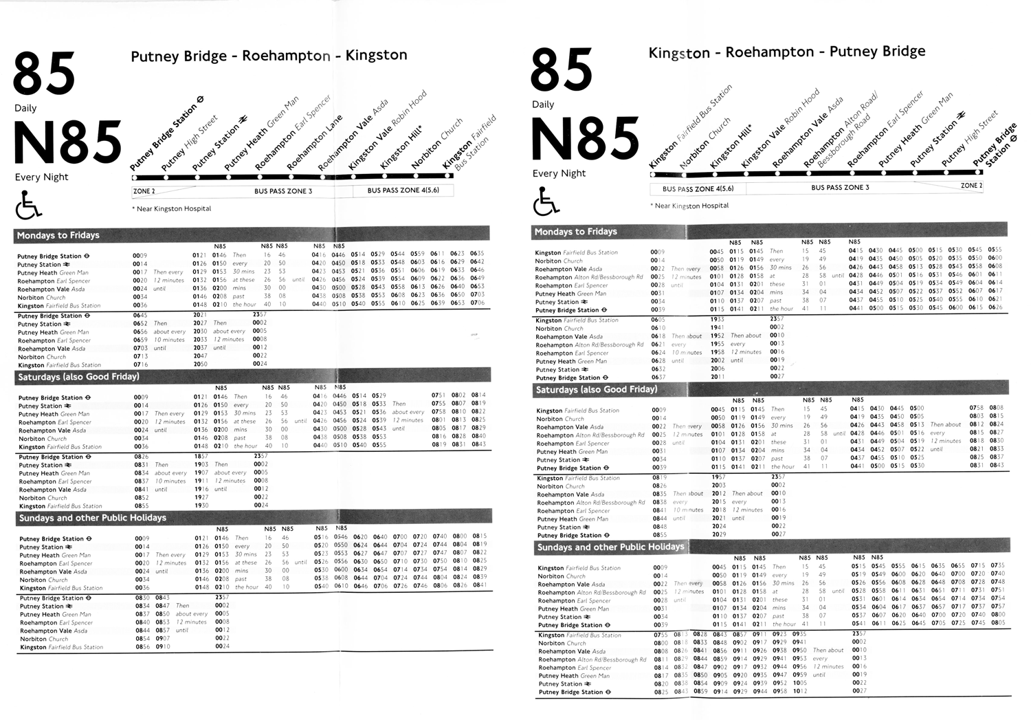 London Bus Route N85