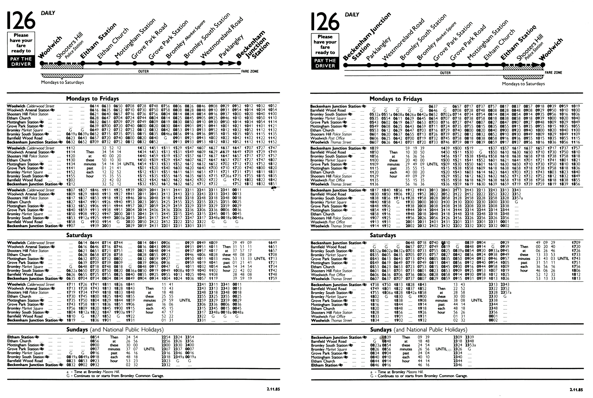 London Bus Route 126