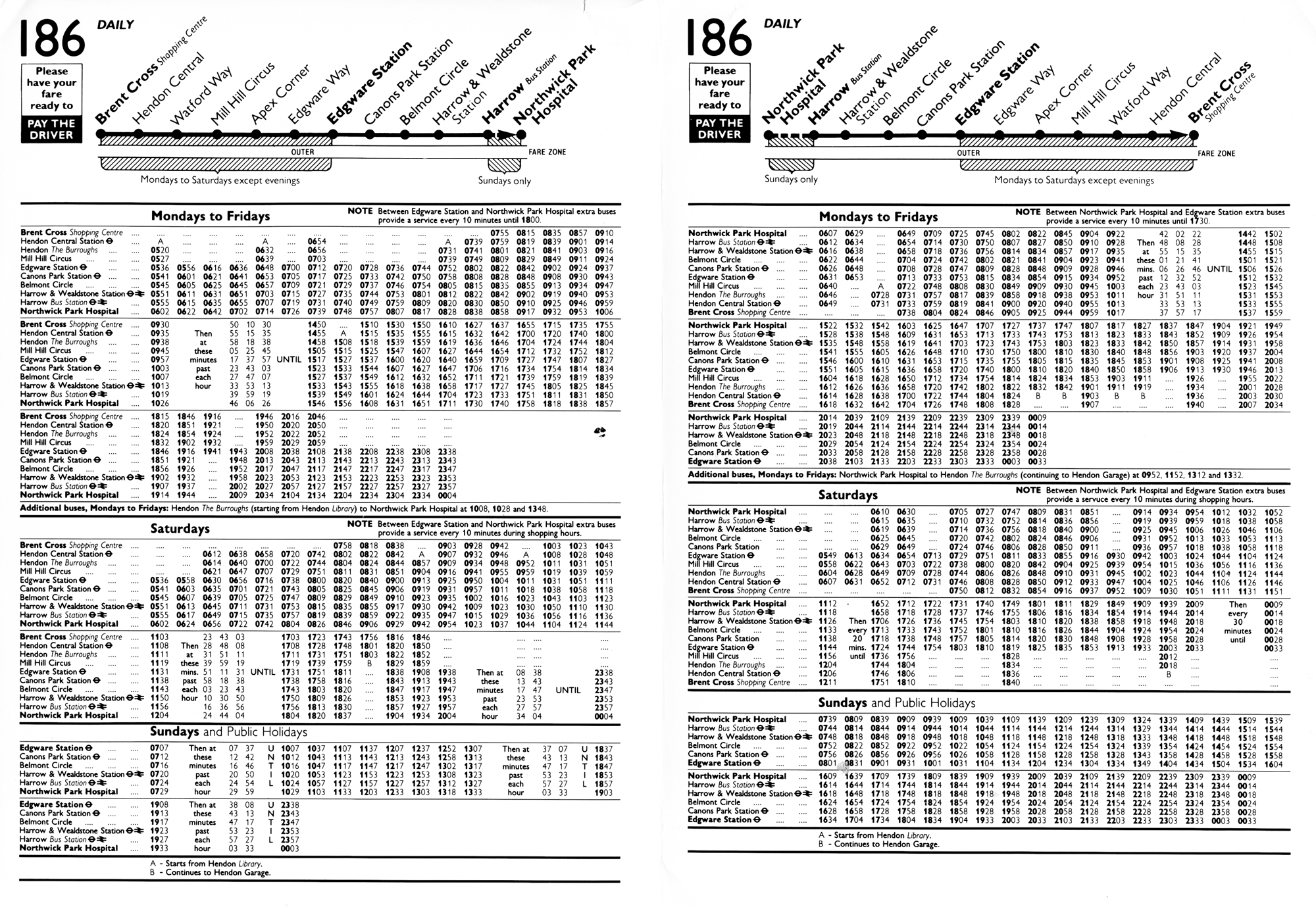 London Bus Route 186