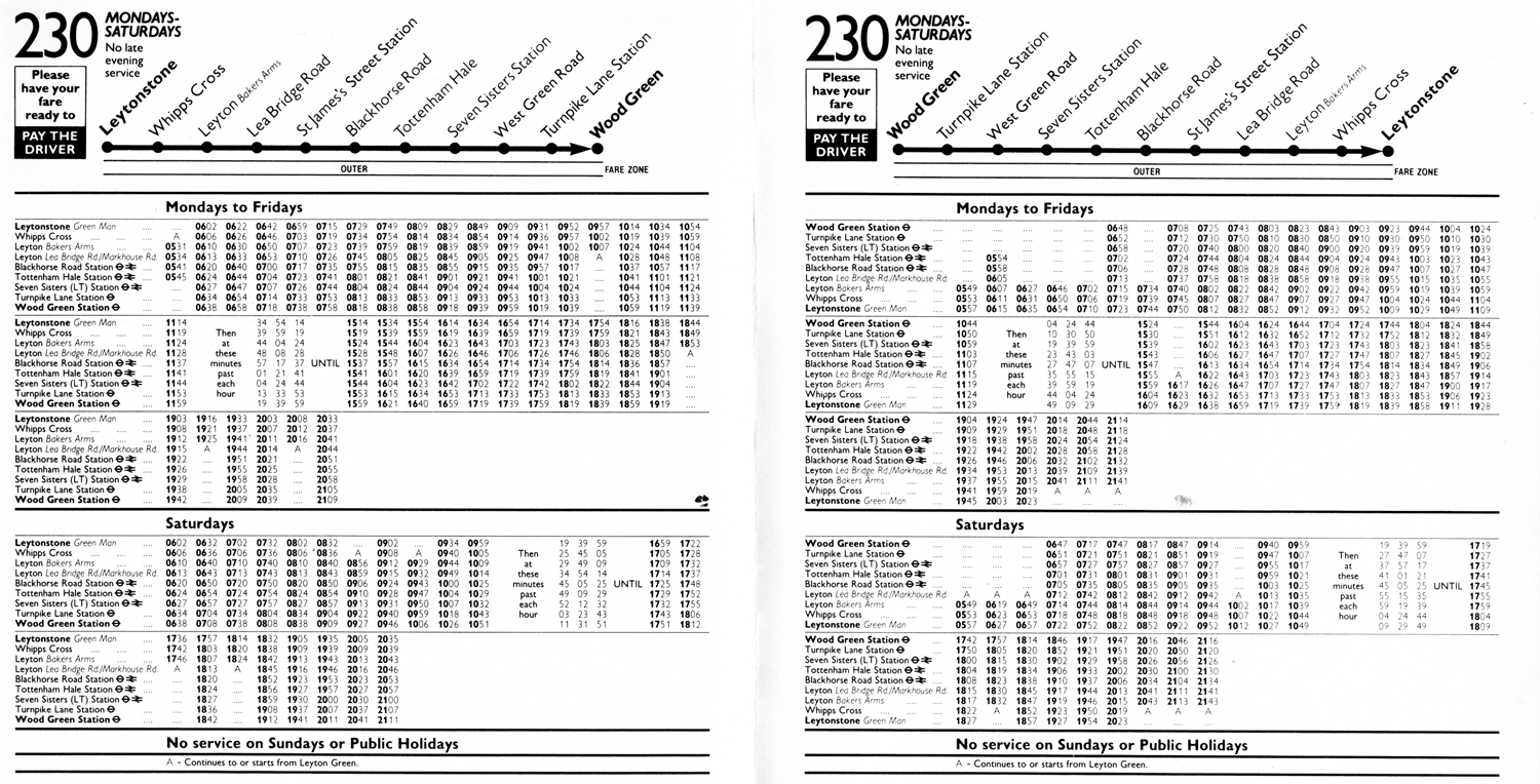 London Bus Route 230