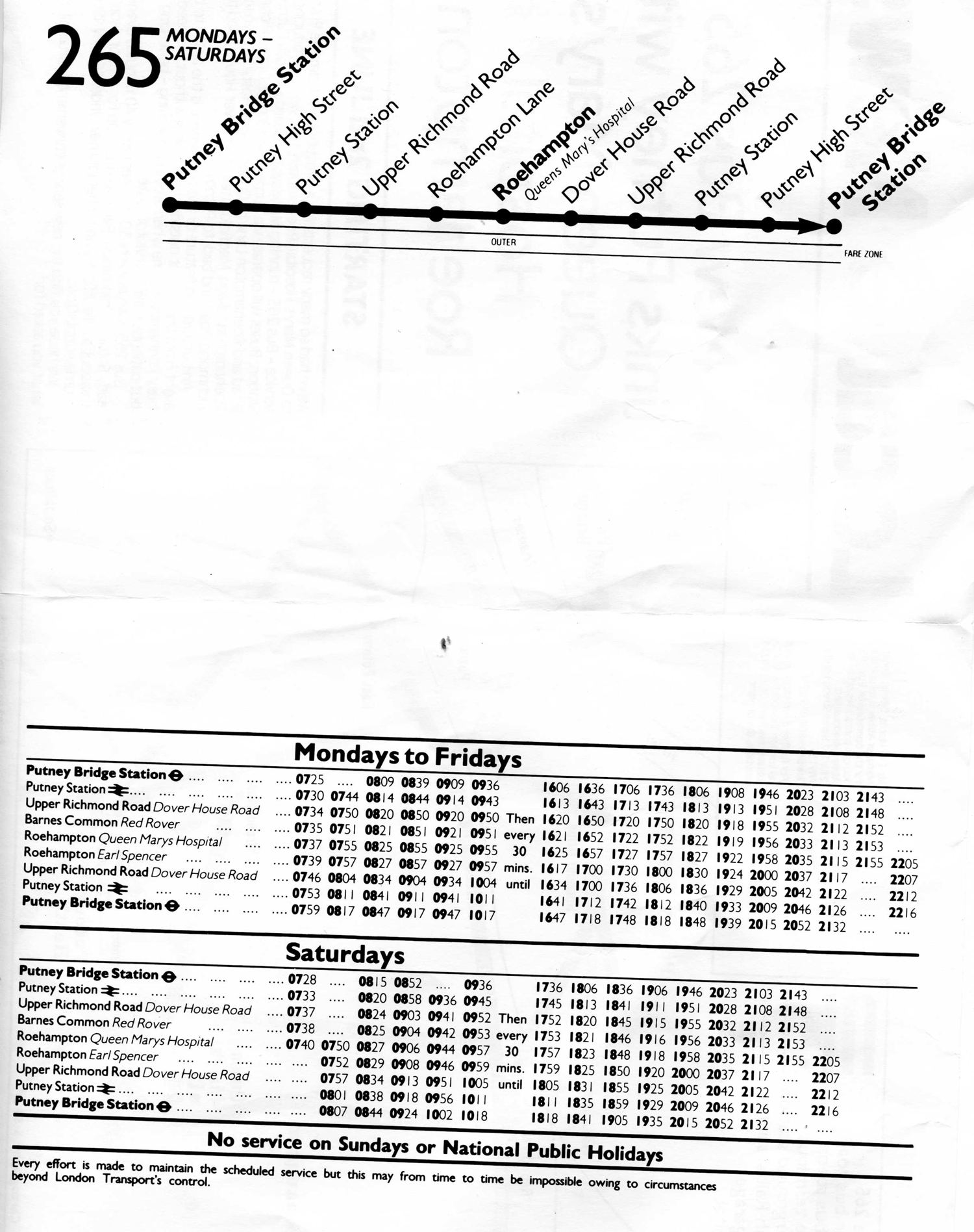 London Bus Route 265
