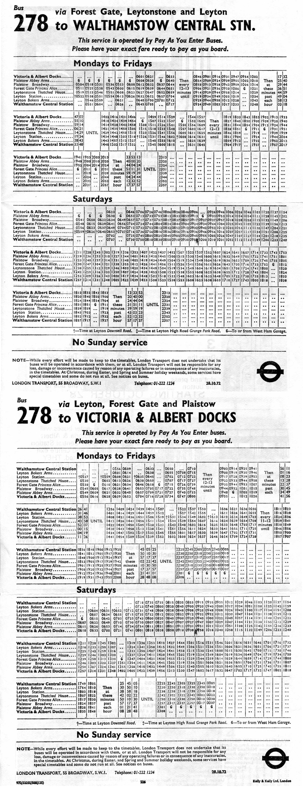 London Bus Route 278