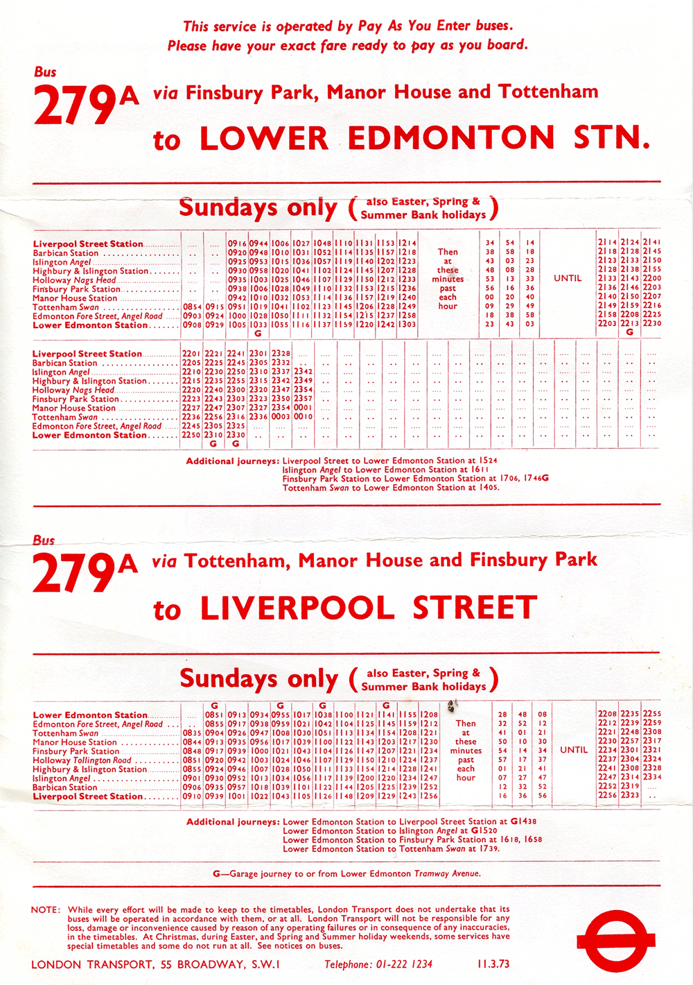 London Bus Route 279A
