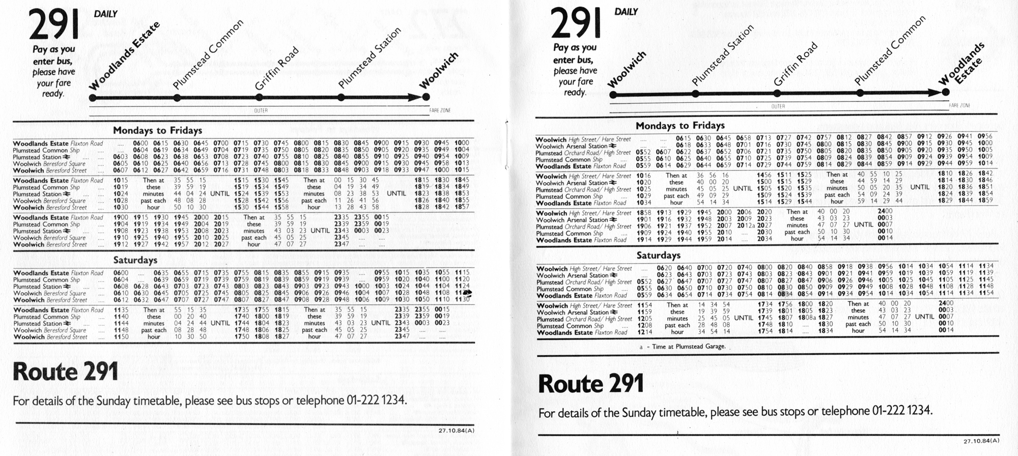 London Bus Route 291