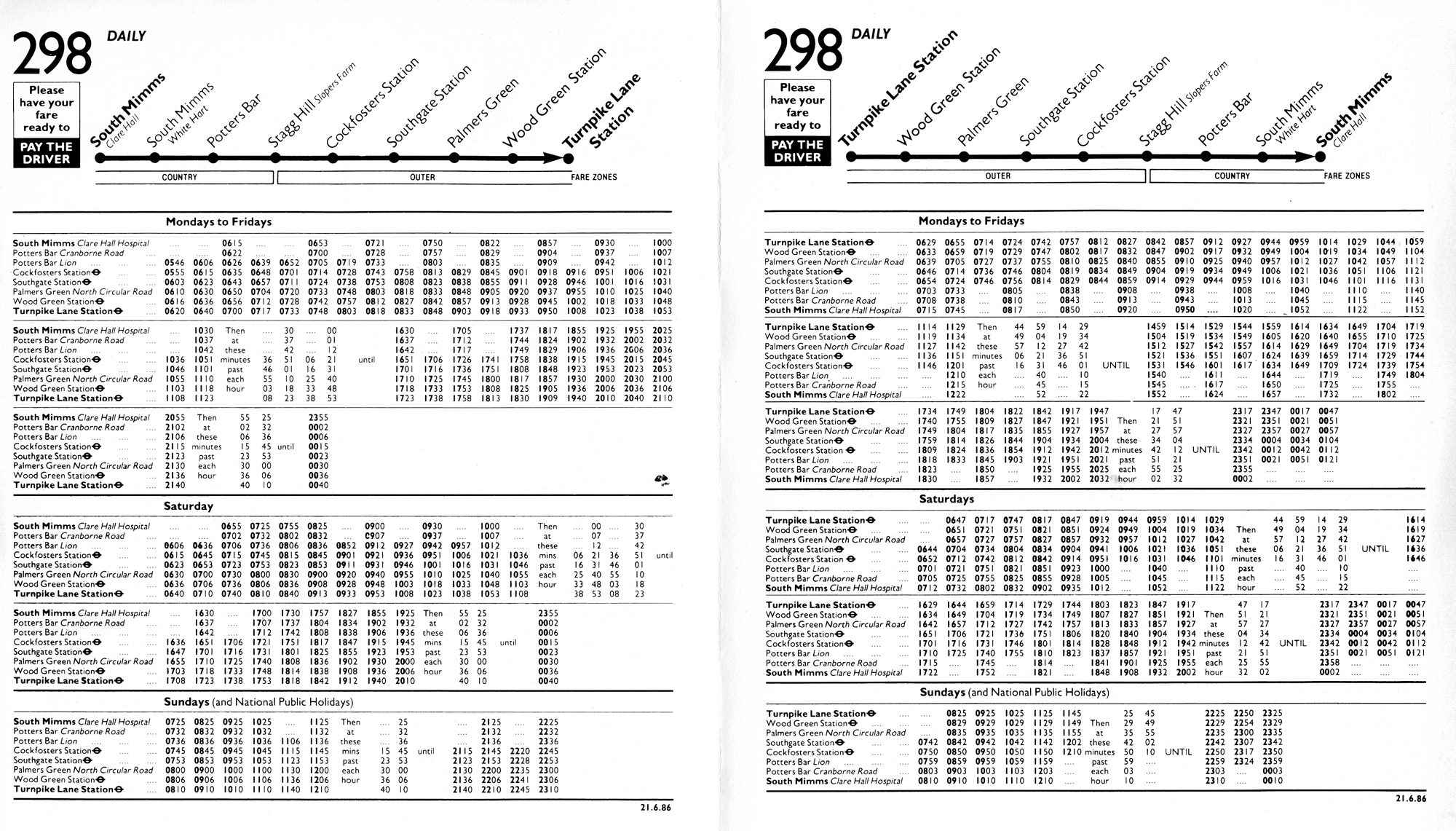 London Bus Route 298