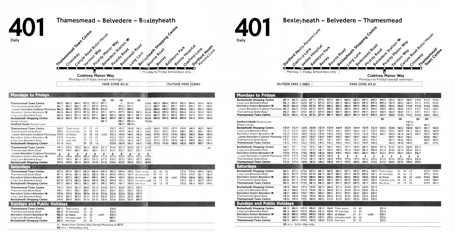 London Bus Route 401