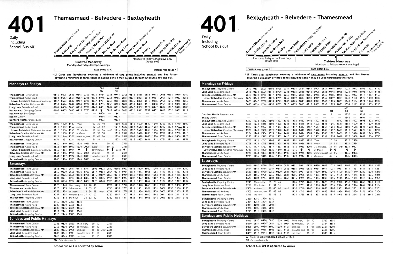 London Bus Route 401