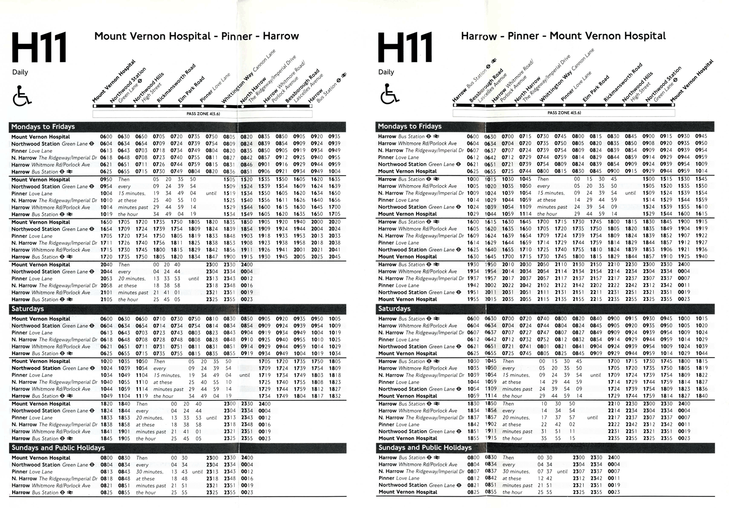 London Bus Route H11
