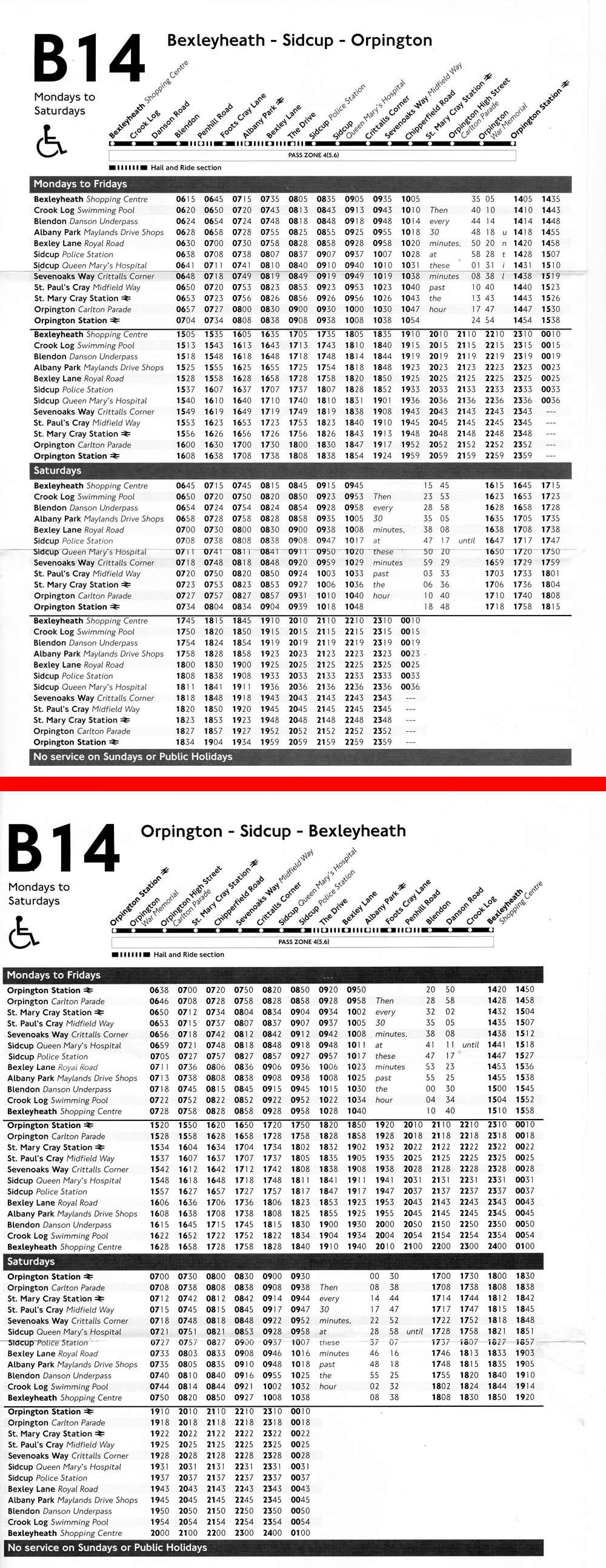 London Bus Route B14