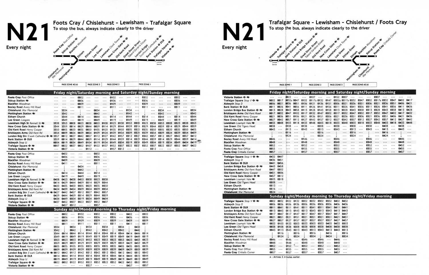 London Night Bus Route N21