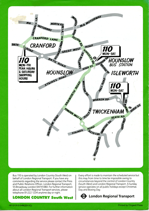 London Bus Route 110