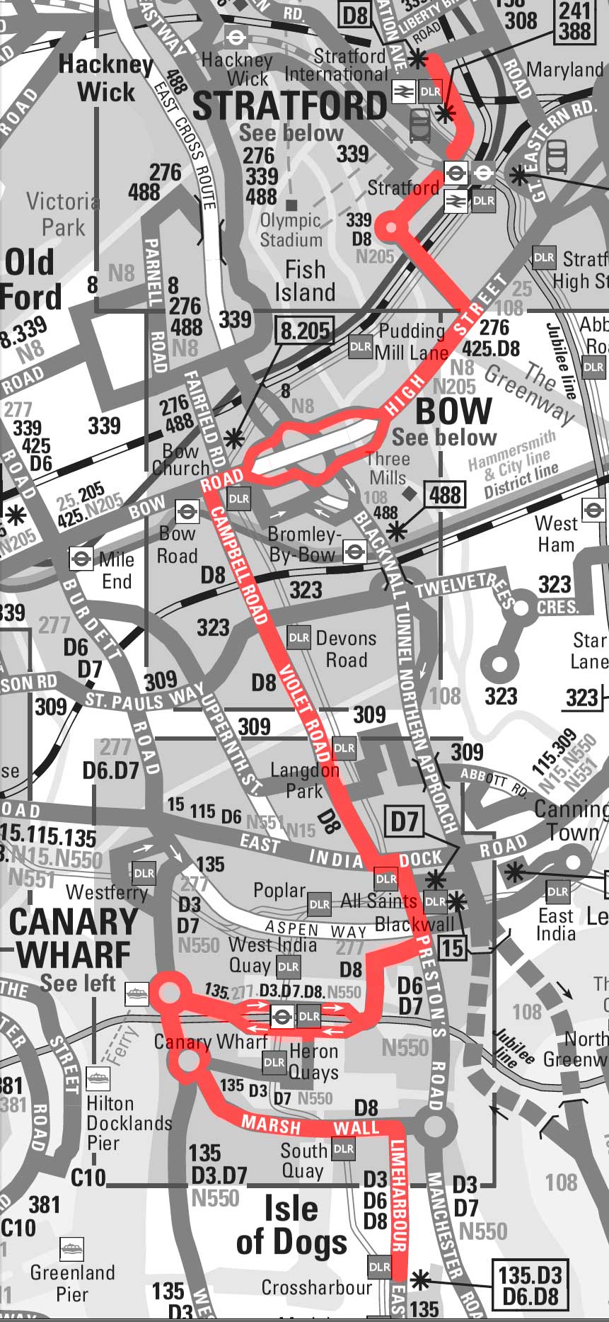 London Bus Route D8