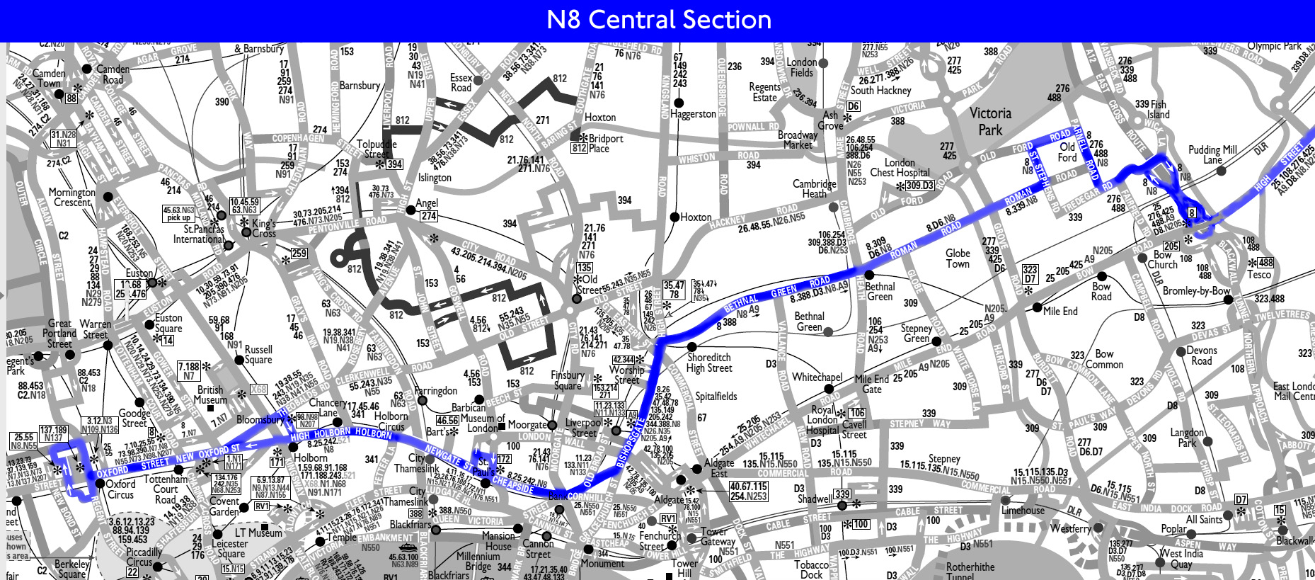 London Bus Route N8