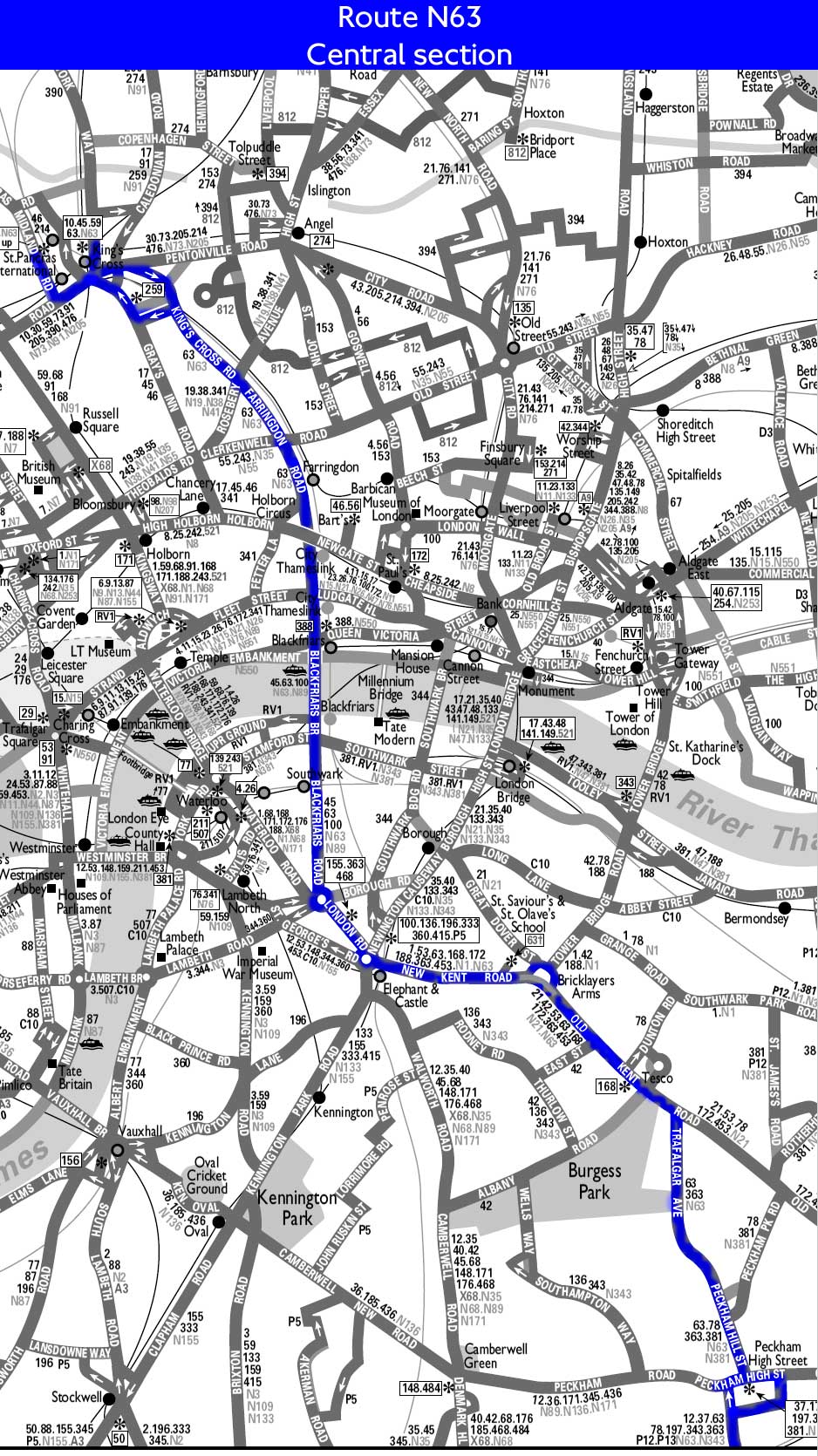 London Bus Route N63