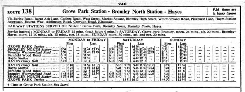 London Bus Route 138