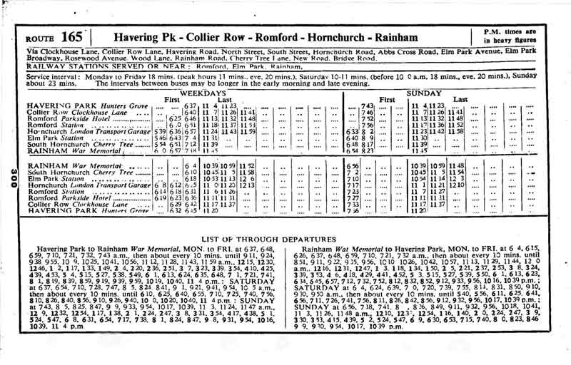 London Bus Route 165