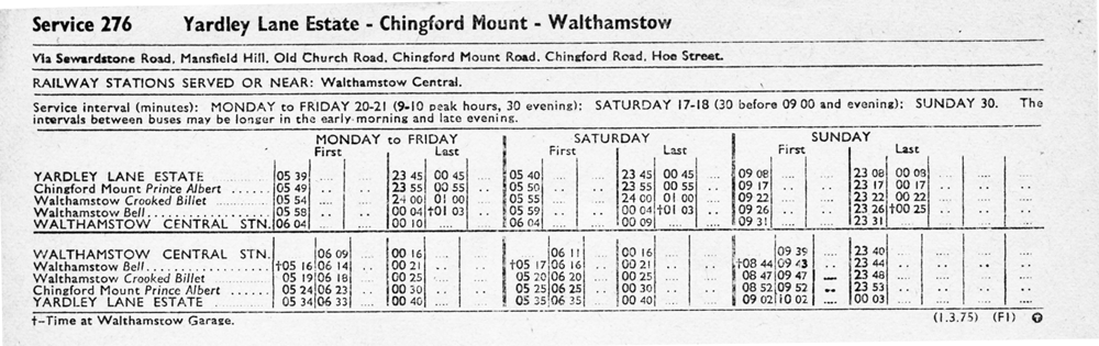 London Bus Route 276